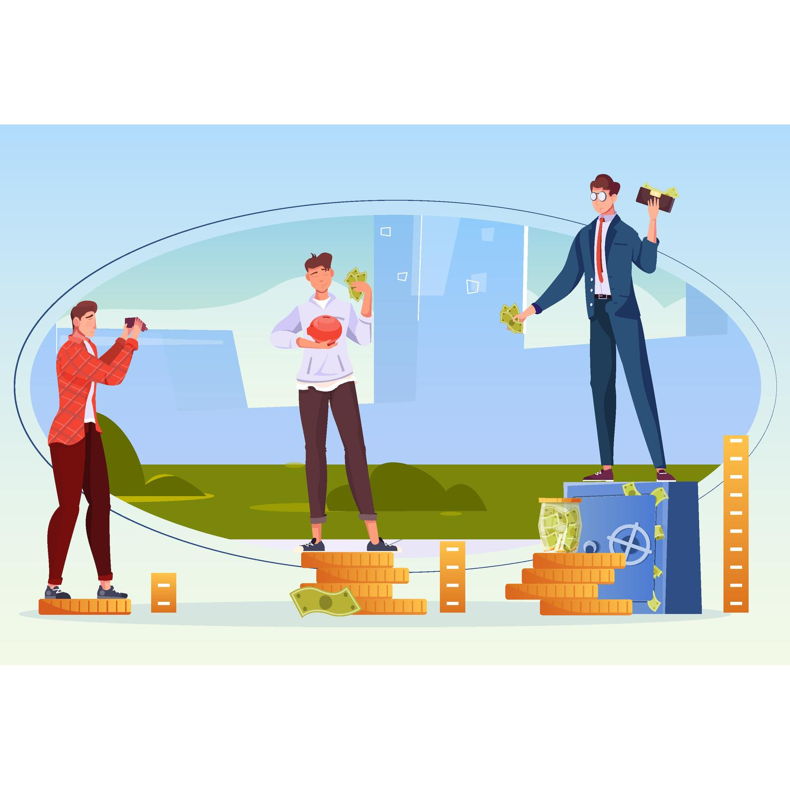 Income Level Flat 201051137 Vector Illustration Concept