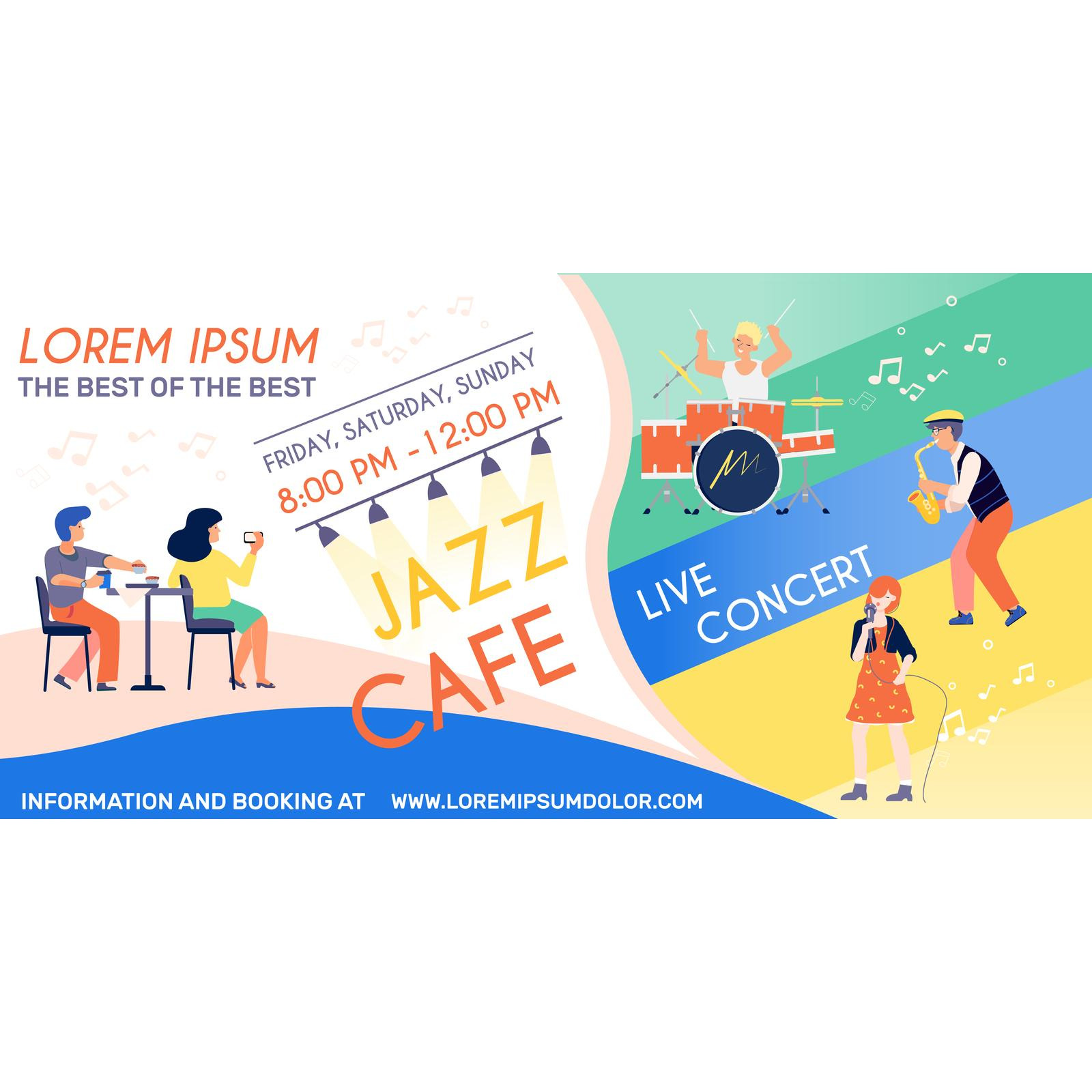 Music Concert Banner Flat--On Mv 200460215 Vector Illustration Concept