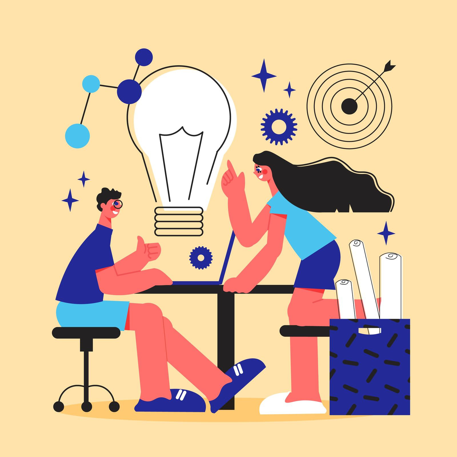 Brainstorm Team Work 201060507 Vector Illustration Concept