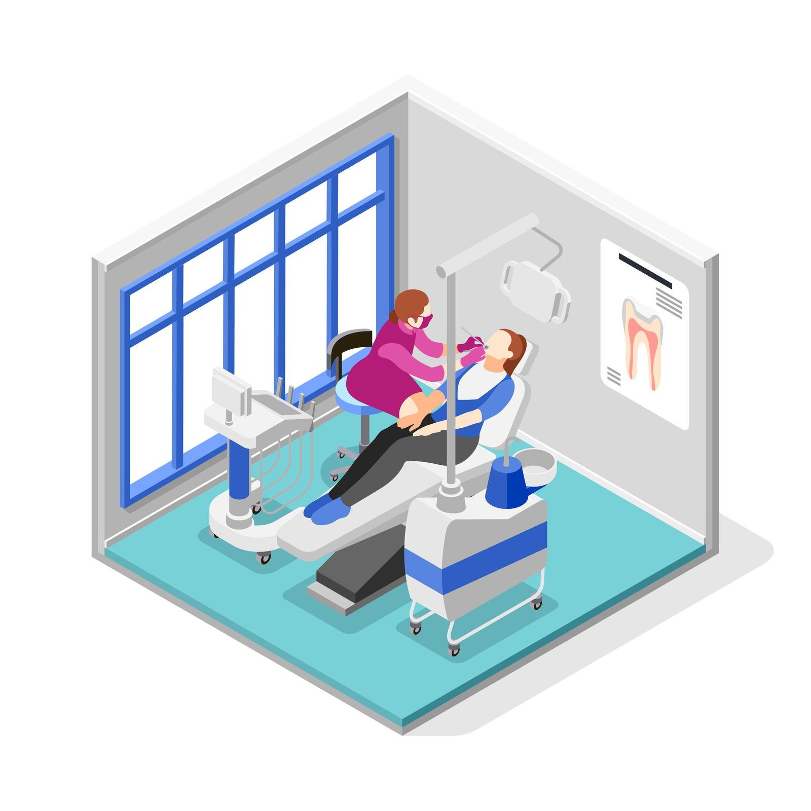 Health Check Up Isometric Composition Vector Illustration Concept
