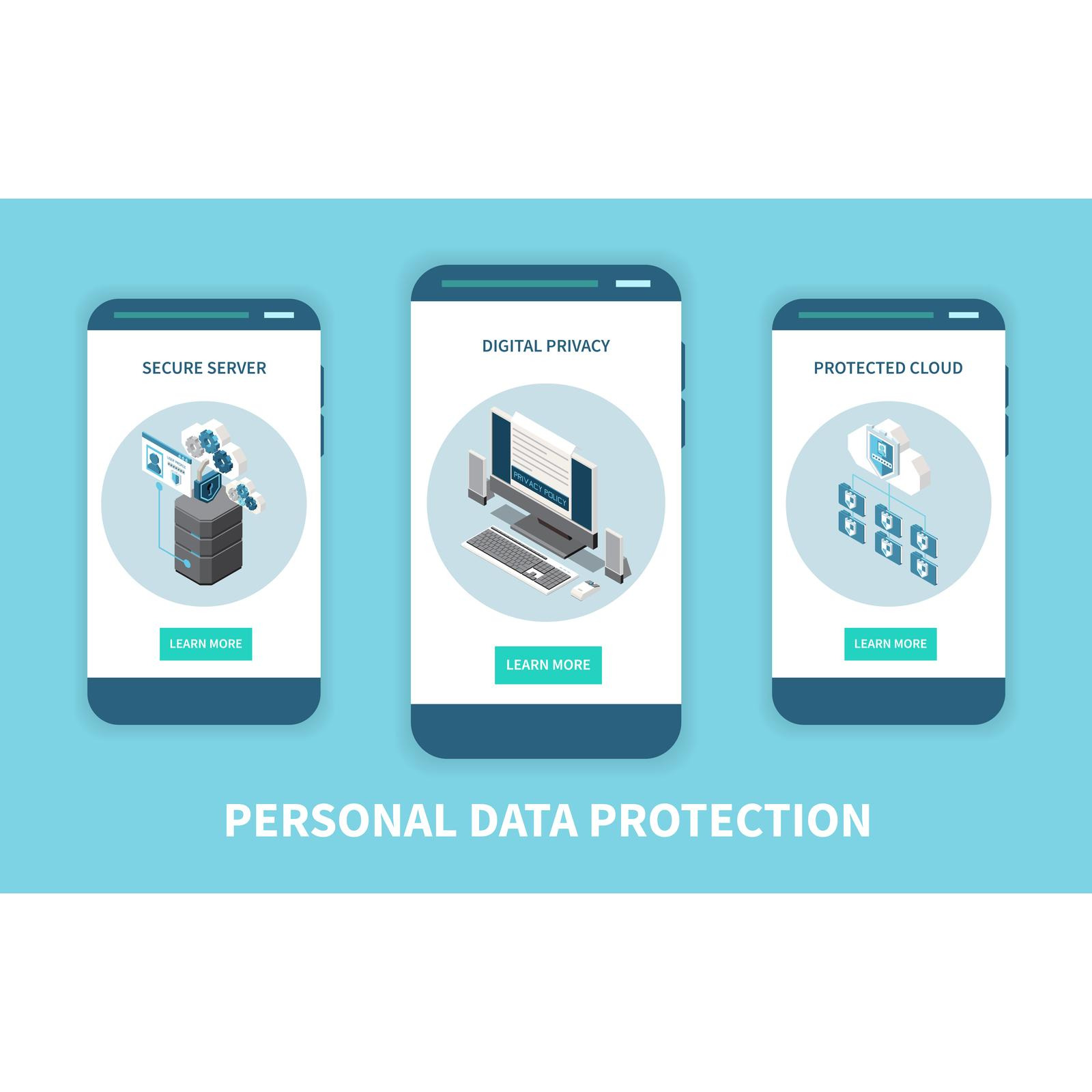 Digital Privacy Personal Data Protection Isometric 201210916 Vector ...