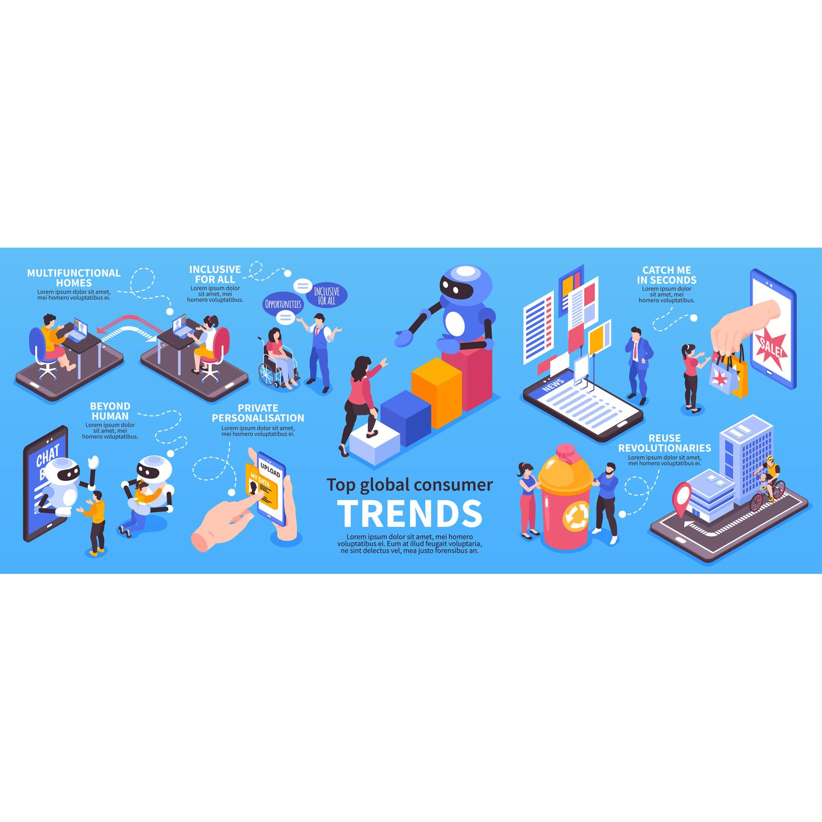 Isometric Global Consumer Trends Infographics 201012125 Vector ...