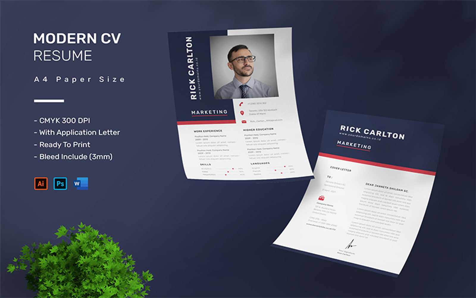 Rick Carlton - CV Resume Template #192814 - TemplateMonster