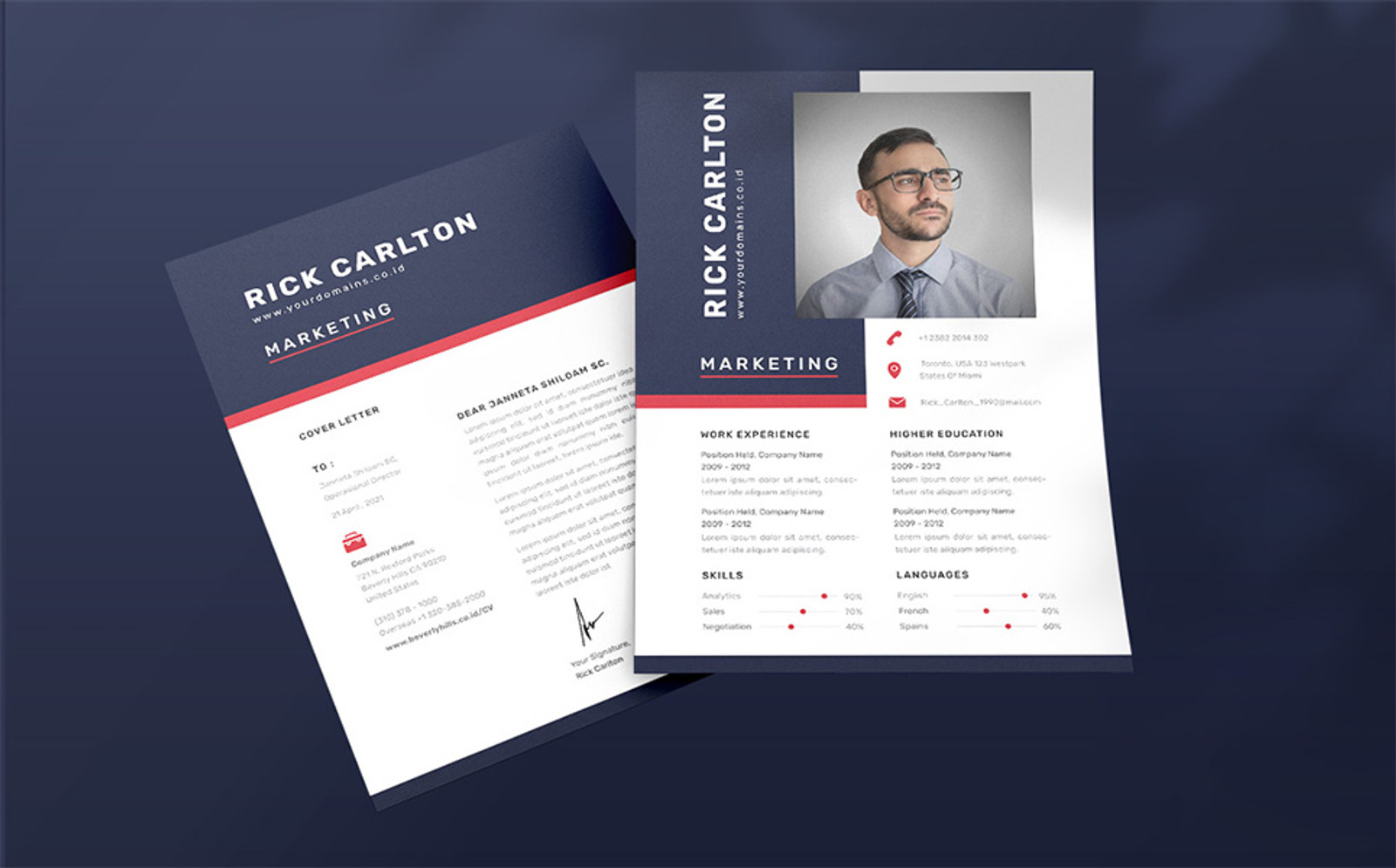Rick Carlton - CV Resume Template #192814 - TemplateMonster