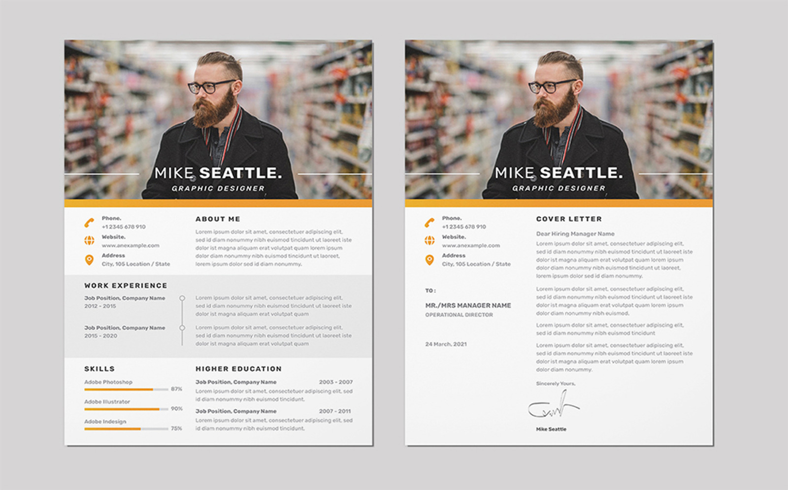 Mike Seattle - CV Resume Template #183366 - TemplateMonster