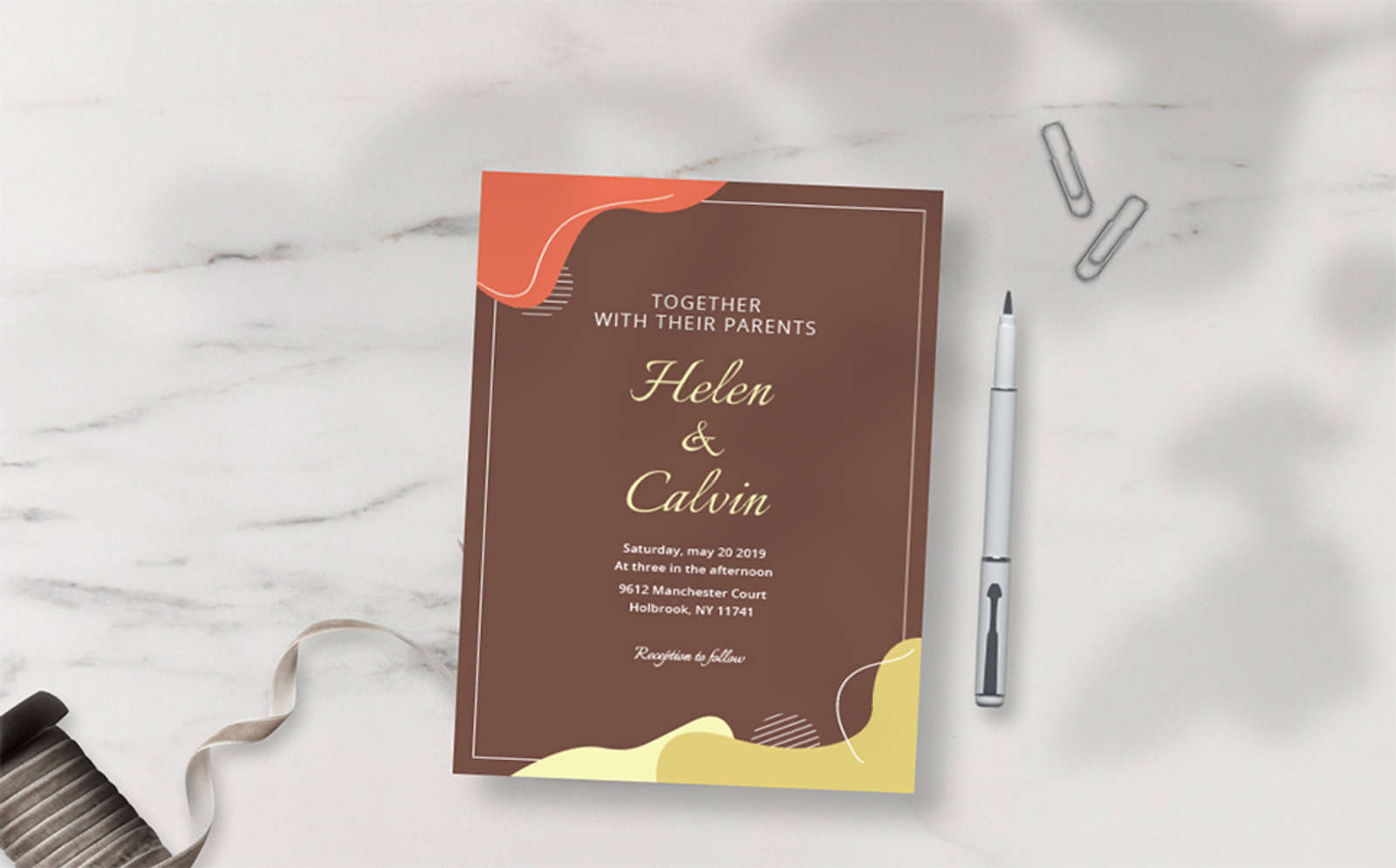 Calvin Wedding Set - Invitation #202826 - TemplateMonster