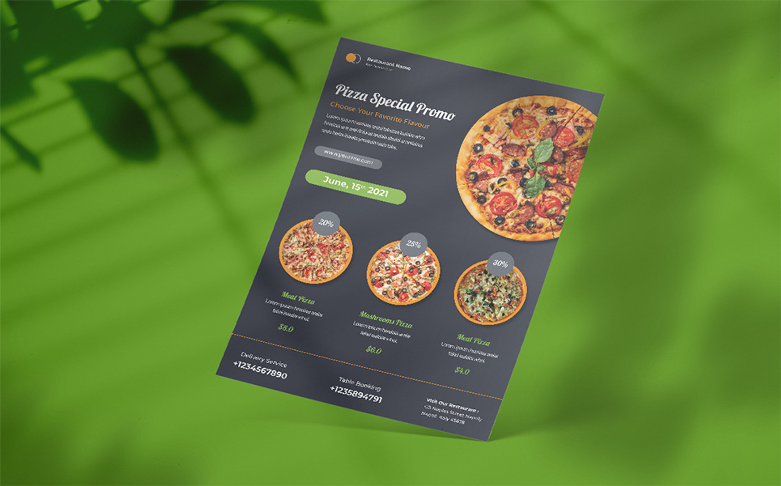 Pizza Promo - Flyer Template #202524 - TemplateMonster