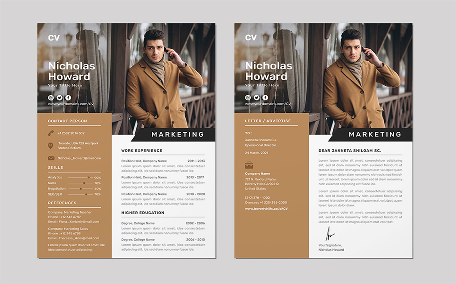 Nicolas Howard - CV Resume Template #183365 - TemplateMonster