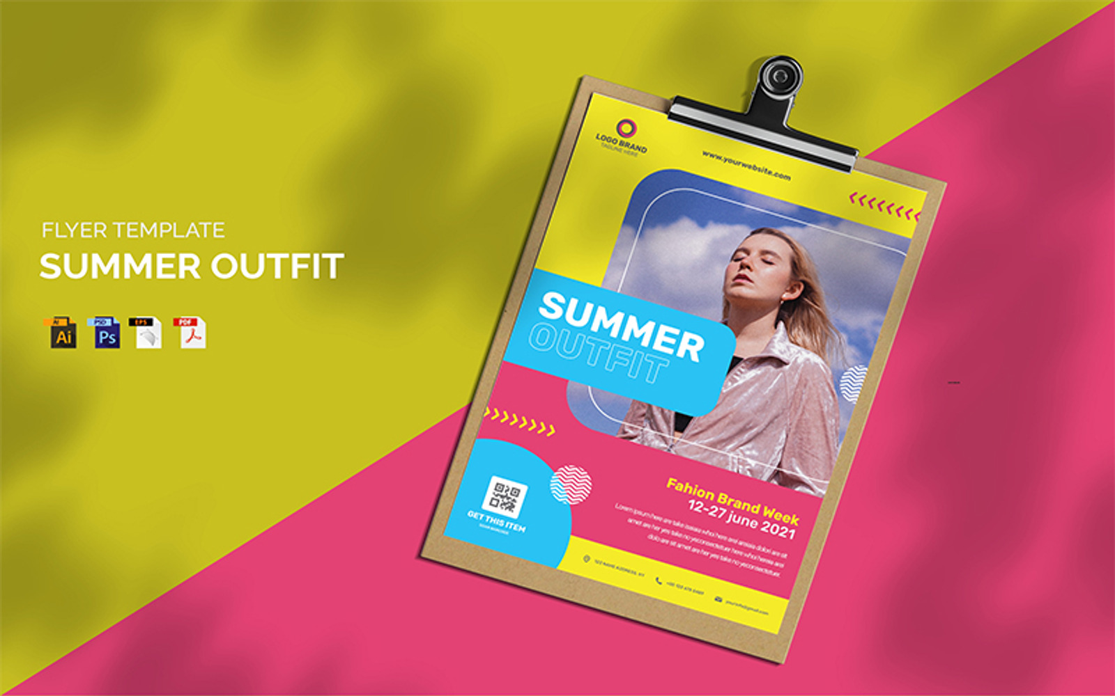 Summer Outfit - Flyer Template #182886 - TemplateMonster