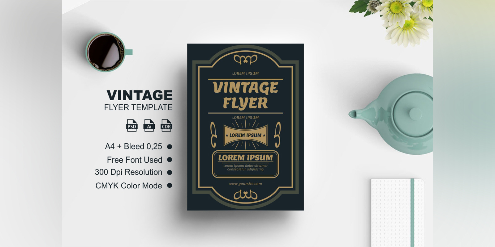 Vintage Flyer Design Template 1 #277629 - TemplateMonster