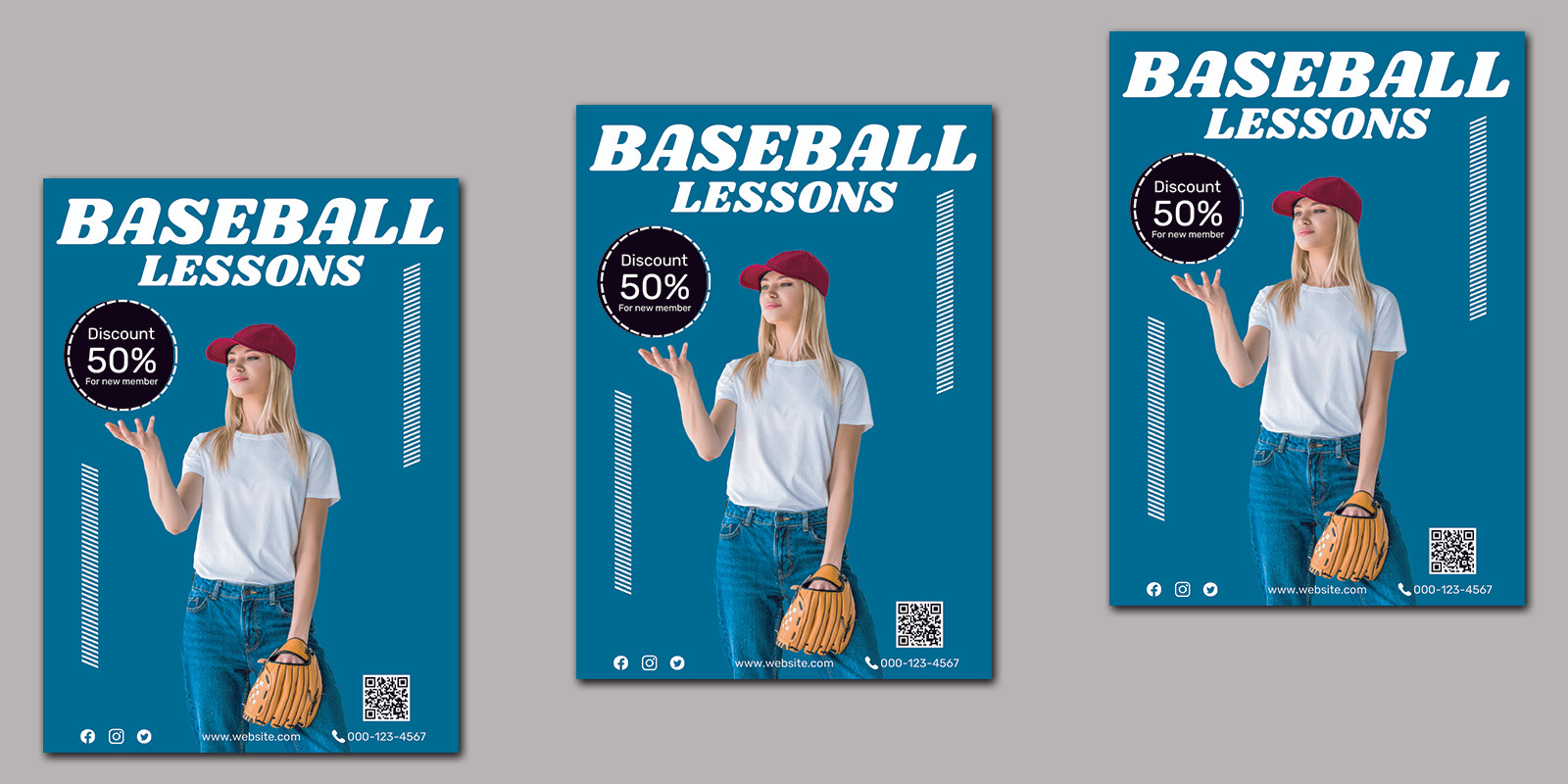 Baseball Lesson Flyer Template #299746 - TemplateMonster