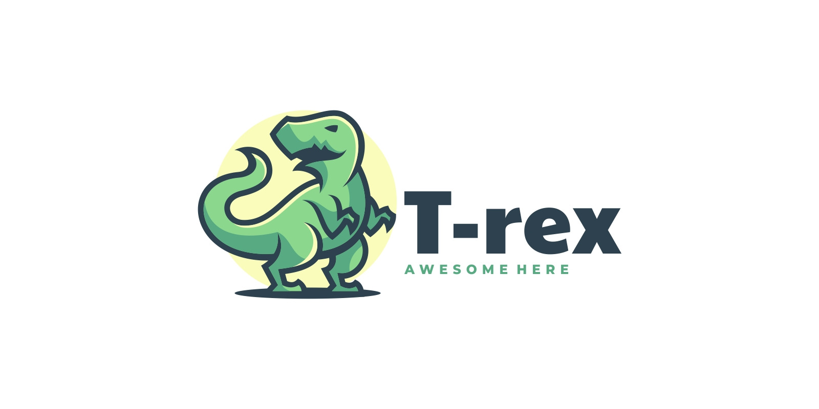 T-Rex Simple Mascot Logo Style #228405 - TemplateMonster