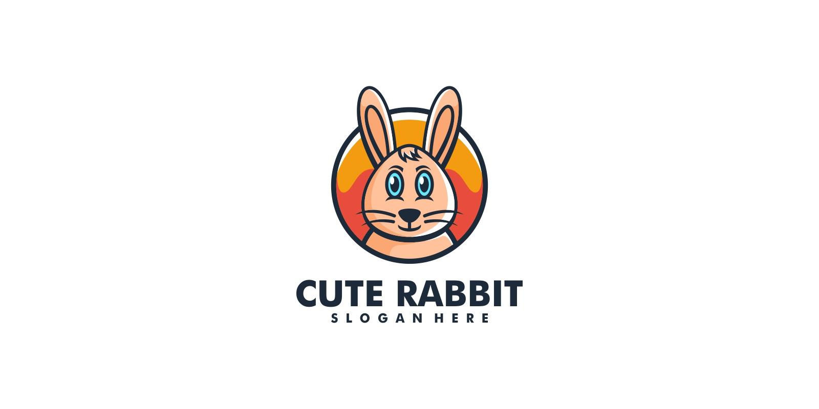 Cute Rabbit Simple Mascot Logo Style - TemplateMonster