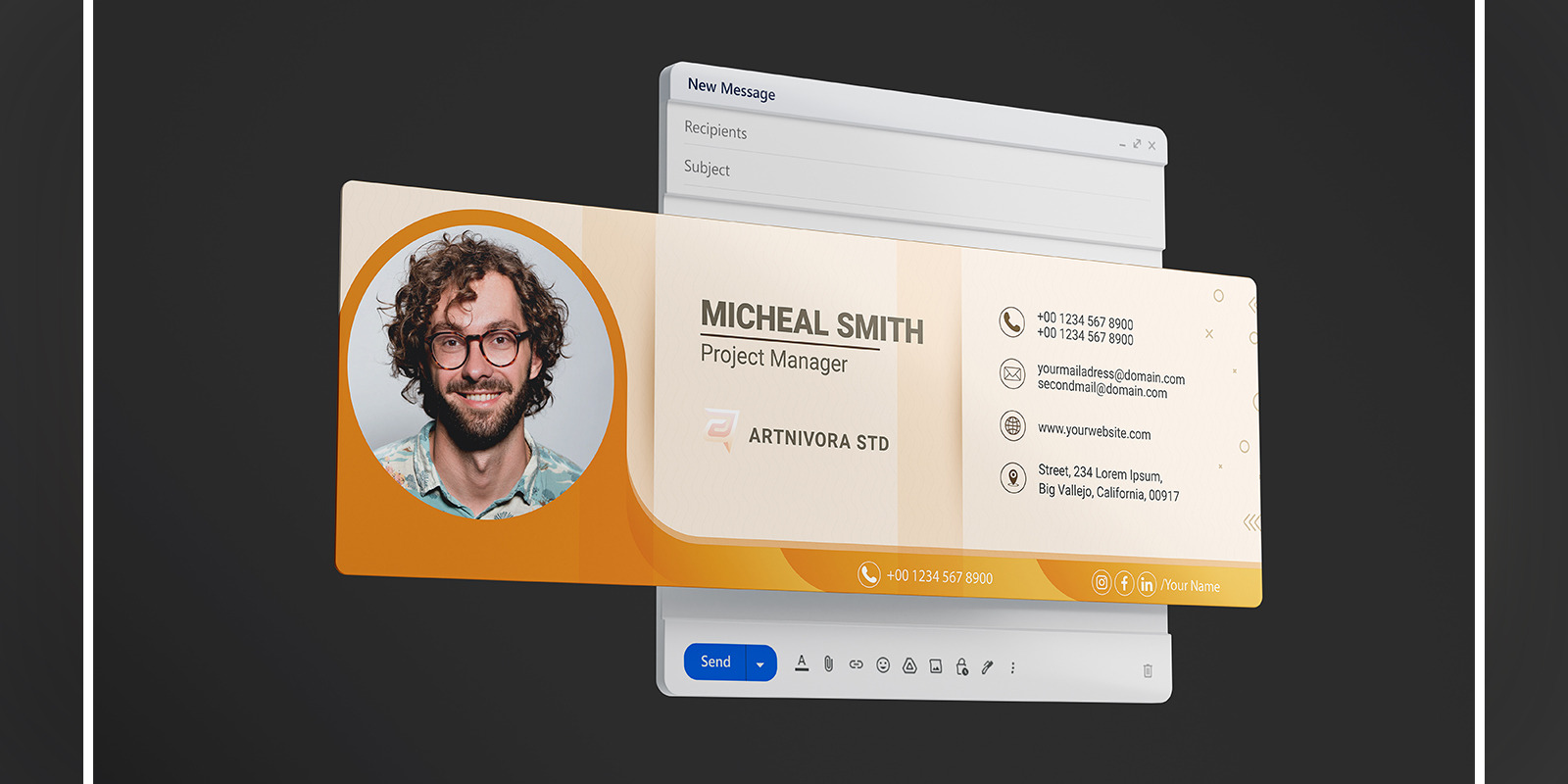 Email Signature Mockup Template #345867 - TemplateMonster