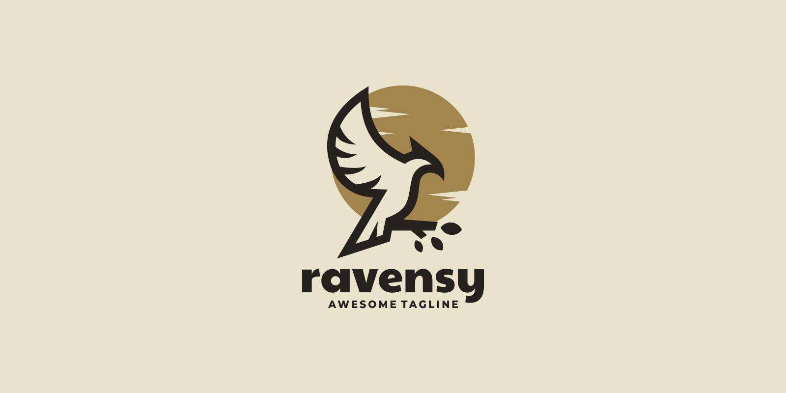 Raven Line Art Logo Design #249071 - TemplateMonster