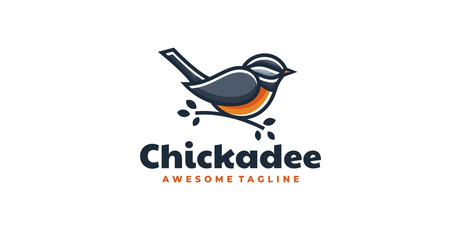 Chickadee Bird Simple Mascot Logo #223755 - TemplateMonster