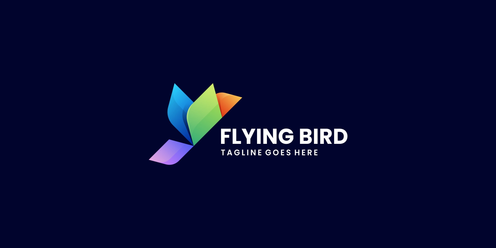 Fly Bird Gradient Colorful Logo Style - TemplateMonster