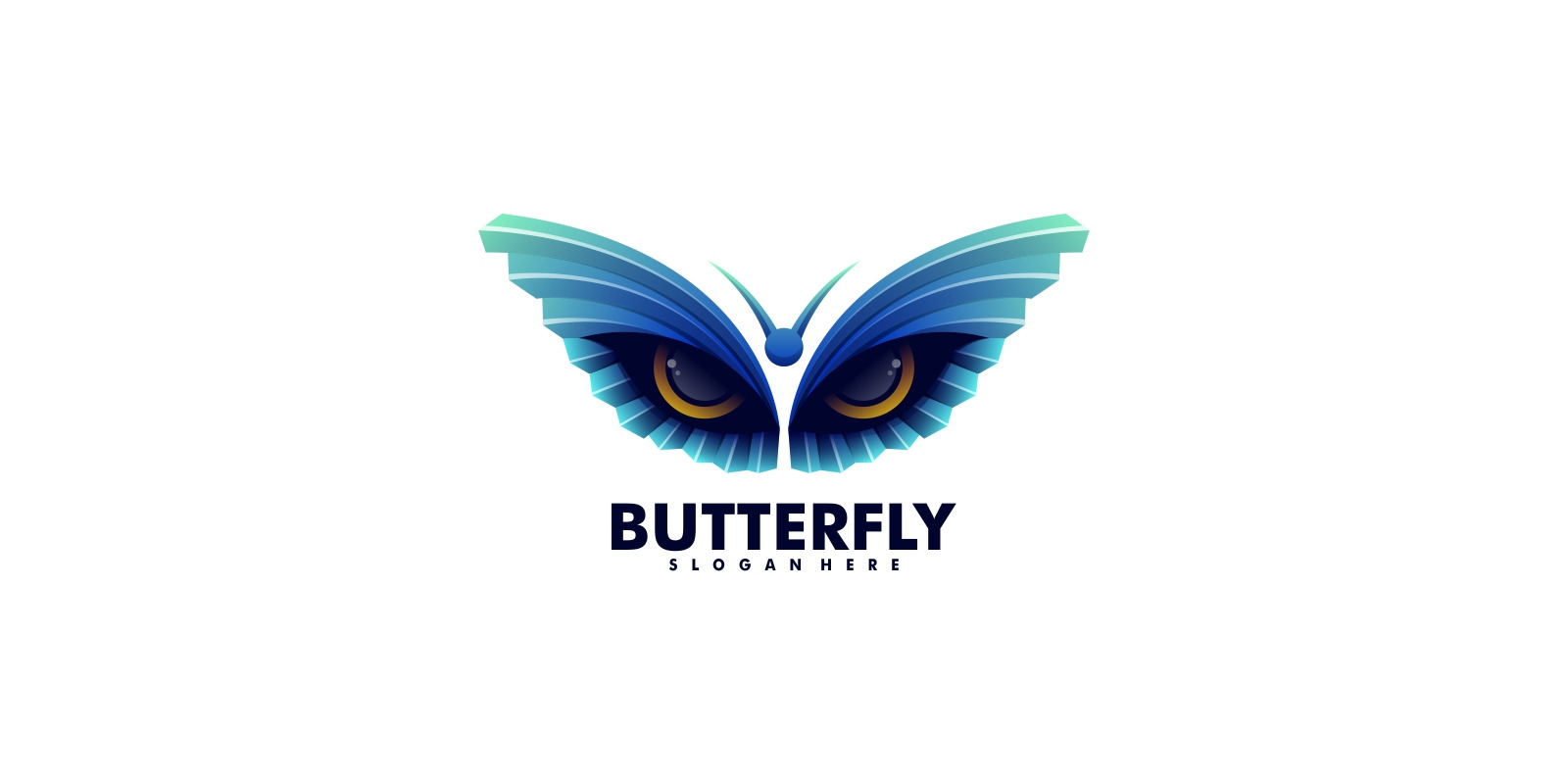 Butterfly Eyes Gradient Logo #252714 - TemplateMonster