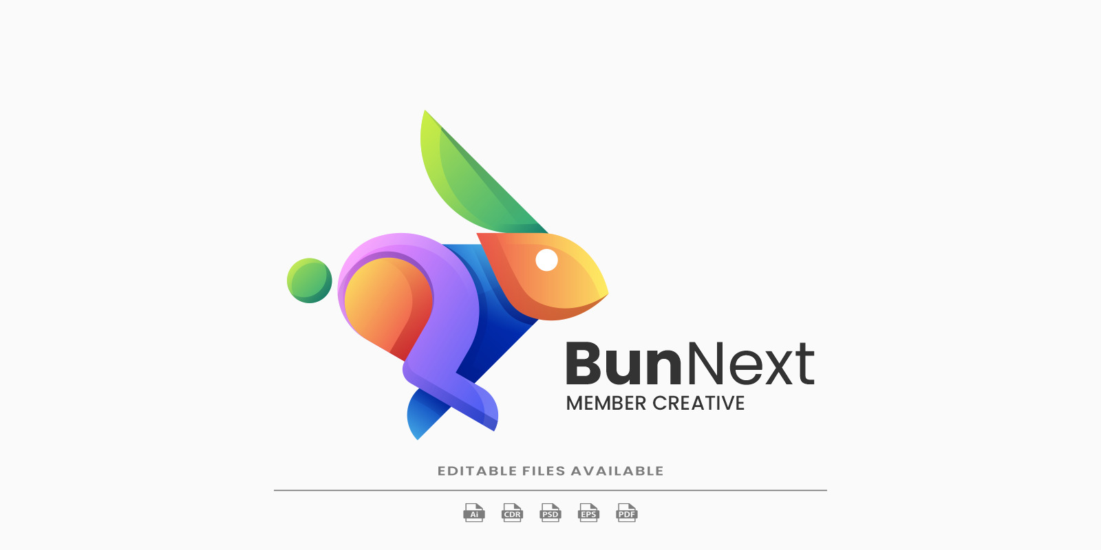 Bunny Gradient Colorful Logo Style #235760 - TemplateMonster