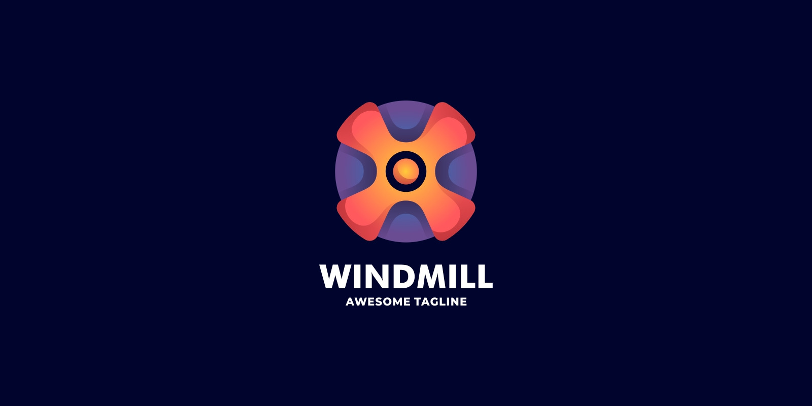 Windmill Gradient Colorful Logo Design - TemplateMonster