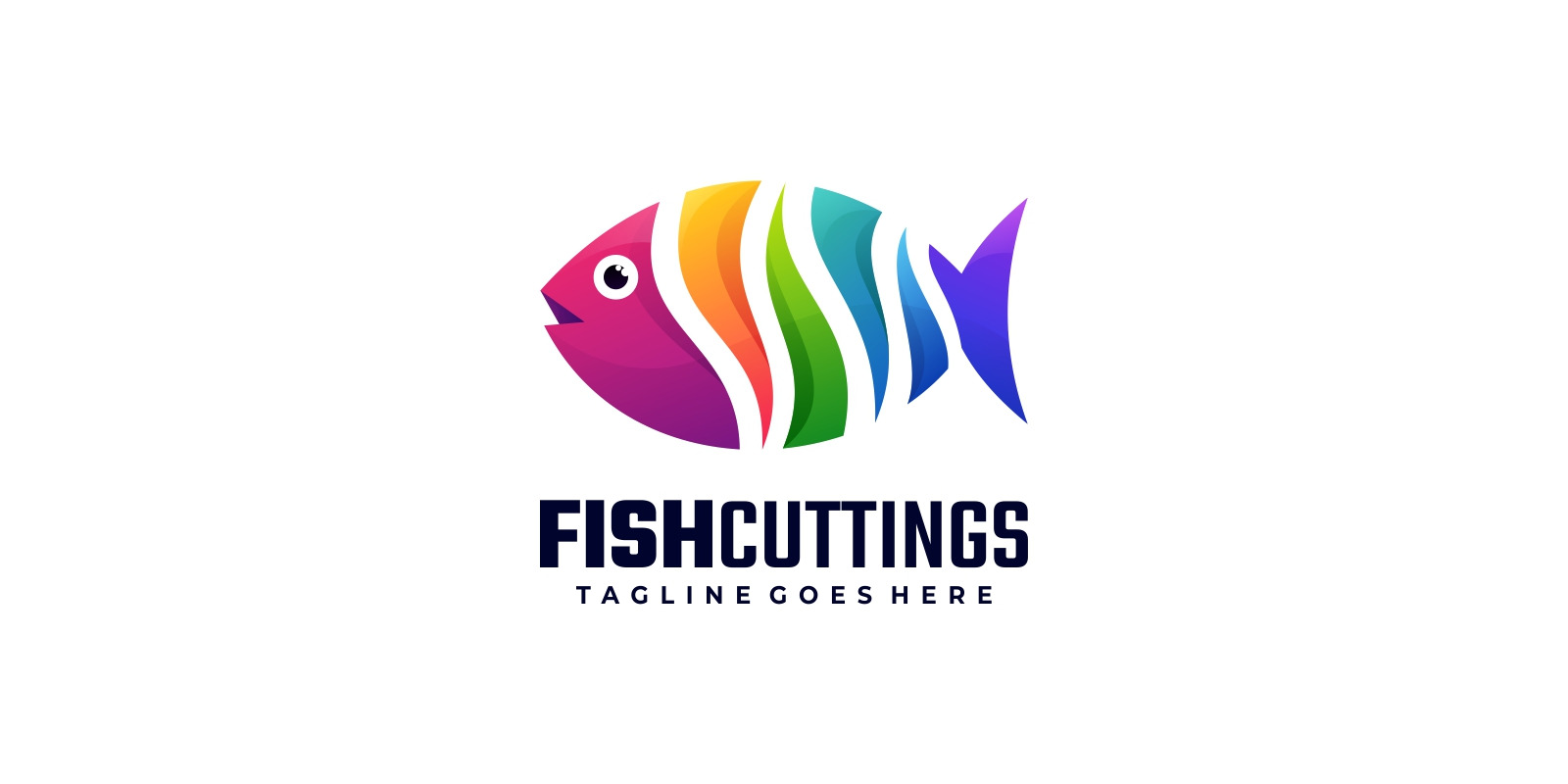 Fish Cuttings Colorful Logo #194689 - TemplateMonster