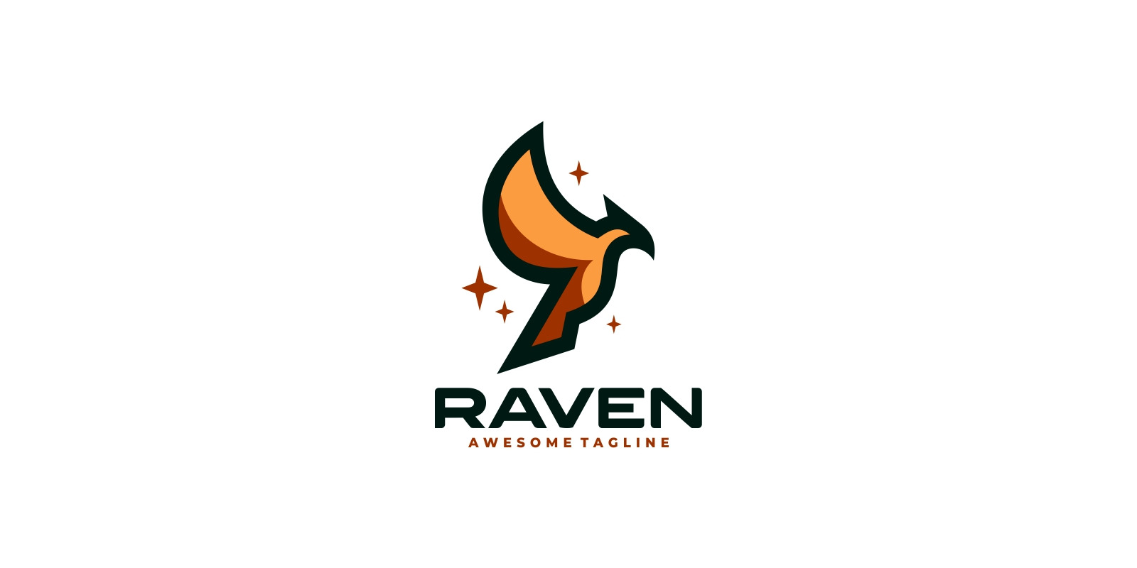 Raven Simple Mascot Logo Design #249070 - TemplateMonster