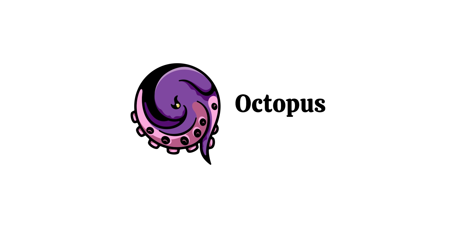 Circle Octopus Simple Mascot Logo #212905 - TemplateMonster