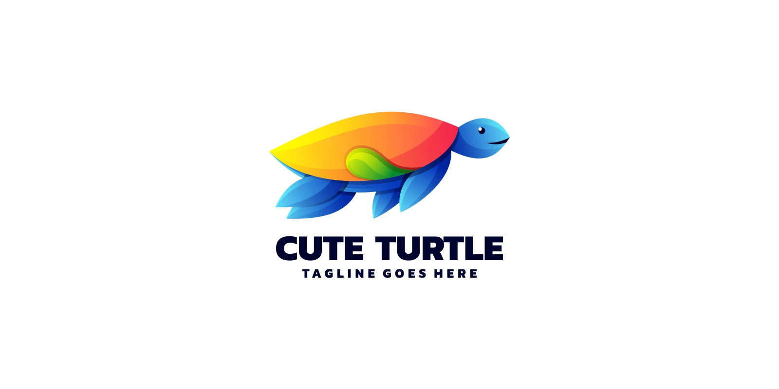 Cute Turtle Gradient Colorful Logo #239294 - TemplateMonster