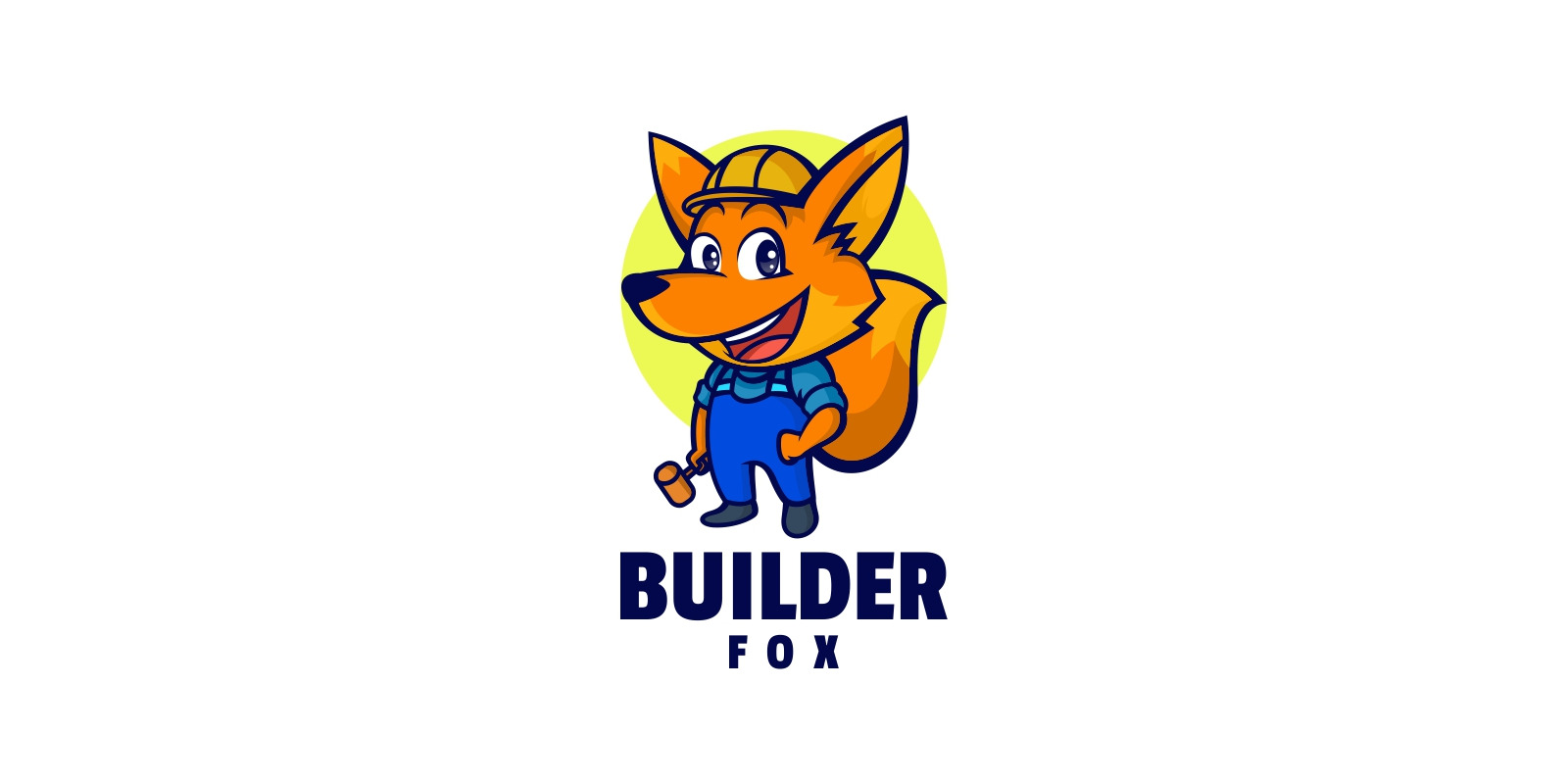 Builder Fox Cartoon Logo Style #223754 - TemplateMonster