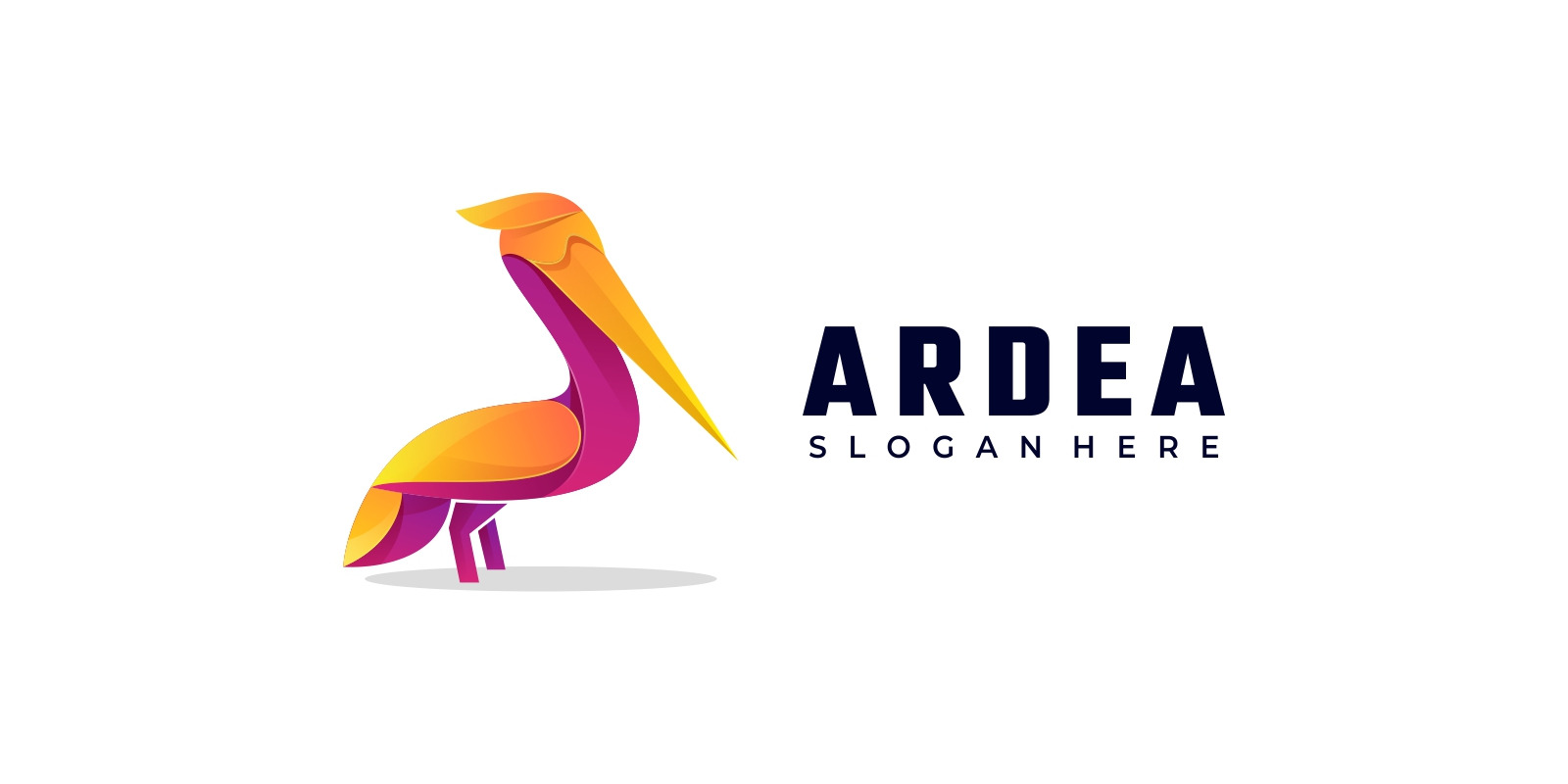 Ardea Bird Gradient Colorful Logo #198430 - TemplateMonster