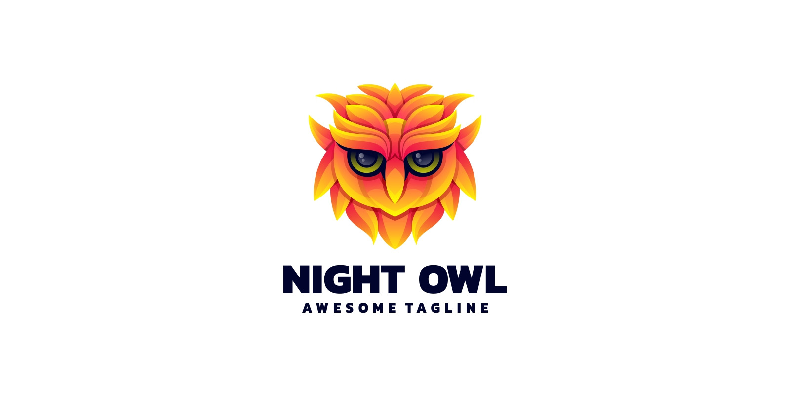 Night Owl Color Gradient Logo Style #239328 - TemplateMonster