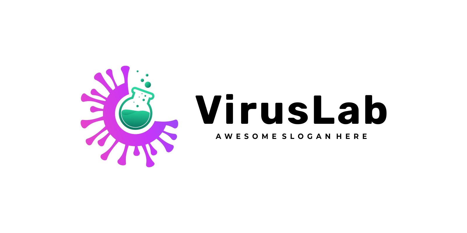 Virus Lab Gradient Logo Style #192782 - TemplateMonster