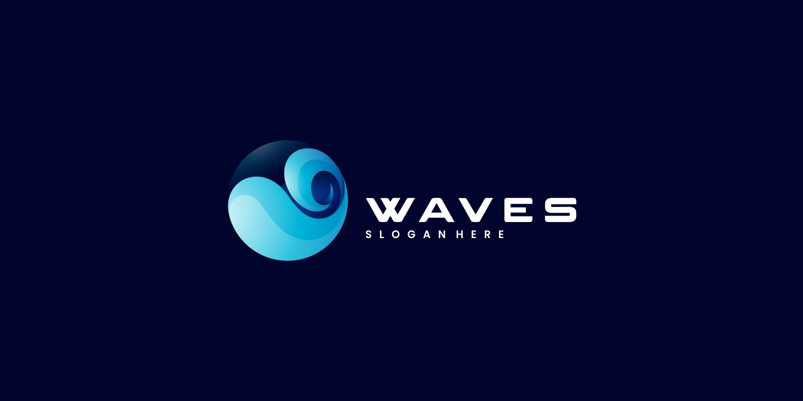 Waves Color Gradient Logo Design #241159 - TemplateMonster
