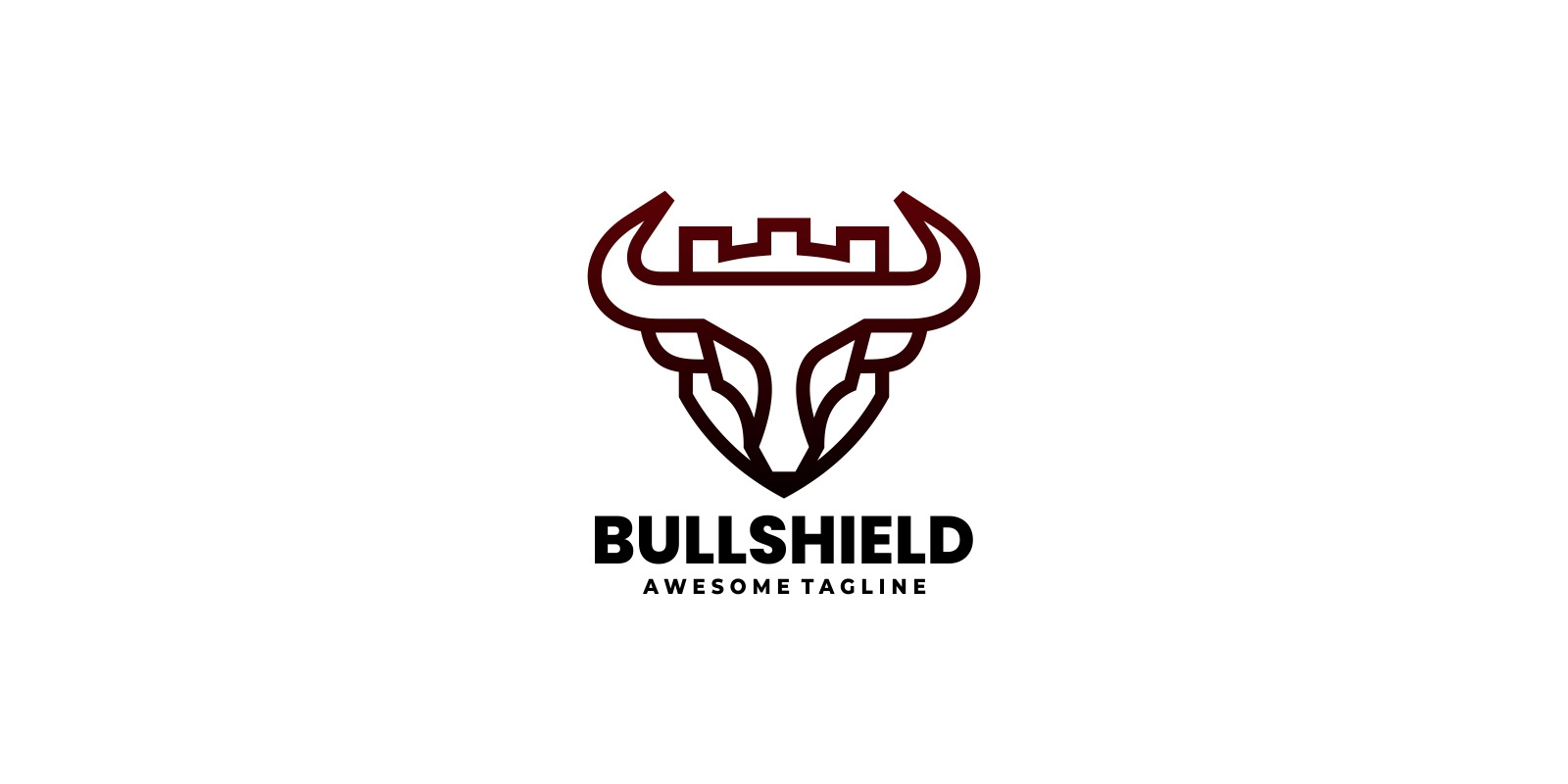 Bull Shield Line Art Logo #268009 - TemplateMonster