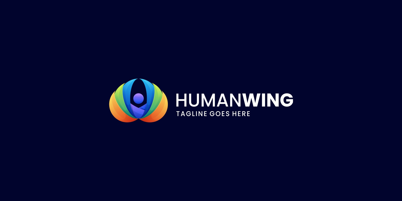 Human Wing Gradient Colorful Logo #259182 - TemplateMonster