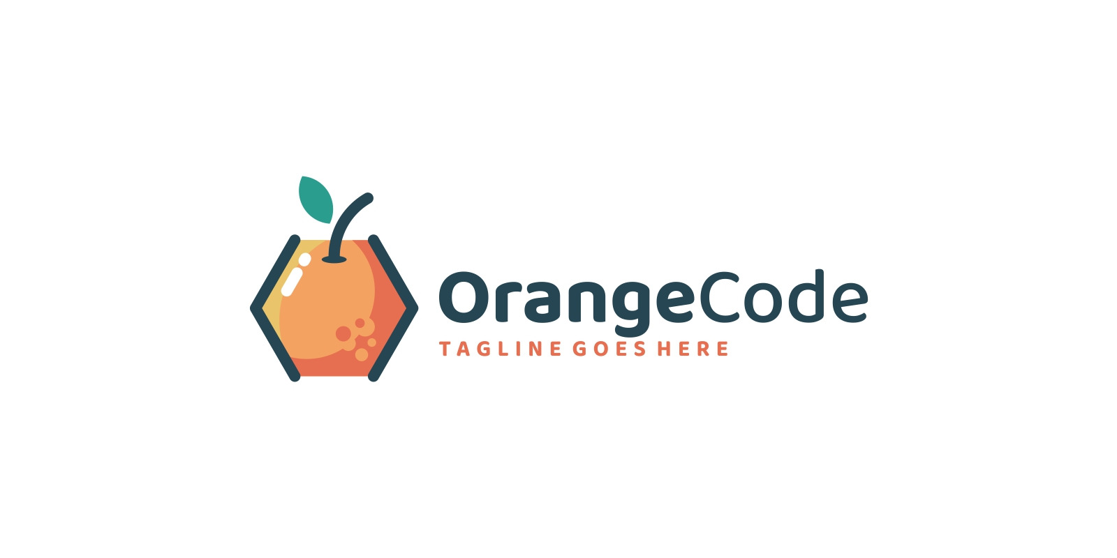 Orange Code Simple Logo Style #236634 - TemplateMonster