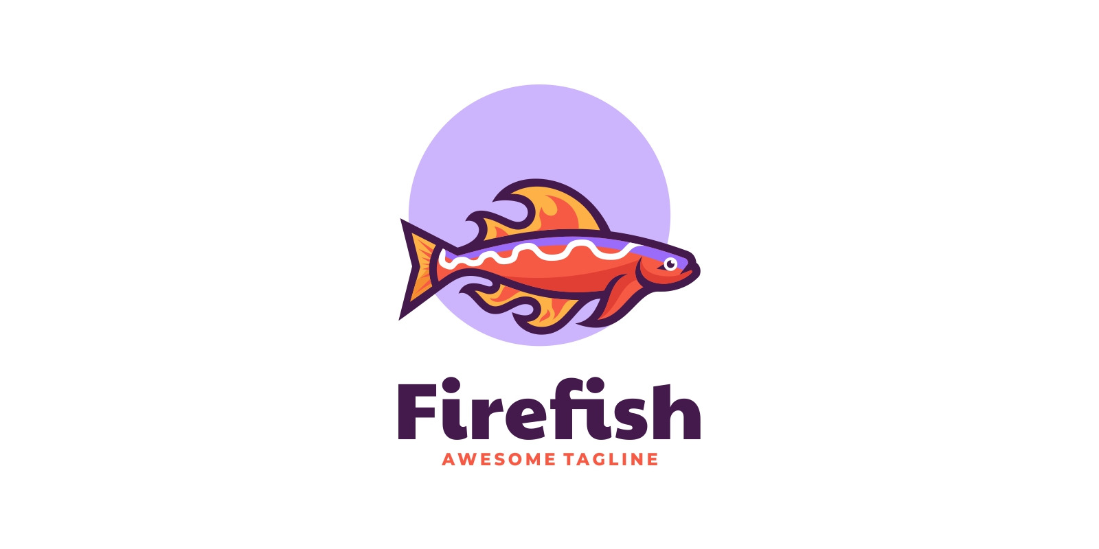 Fire Fish Simple Mascot Logo #246085 - TemplateMonster