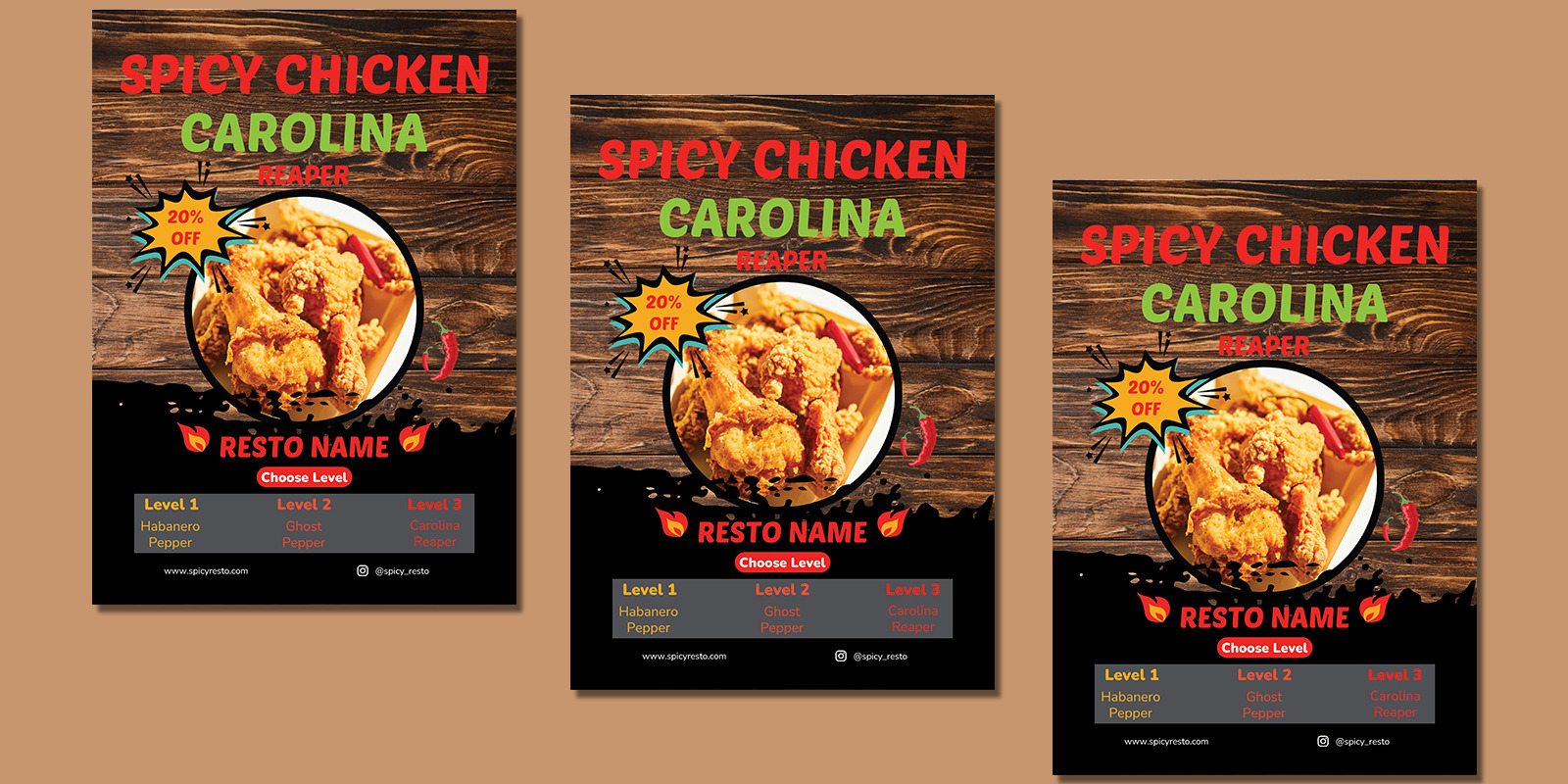 Spicy Chicken Flyer Template #310398 - TemplateMonster