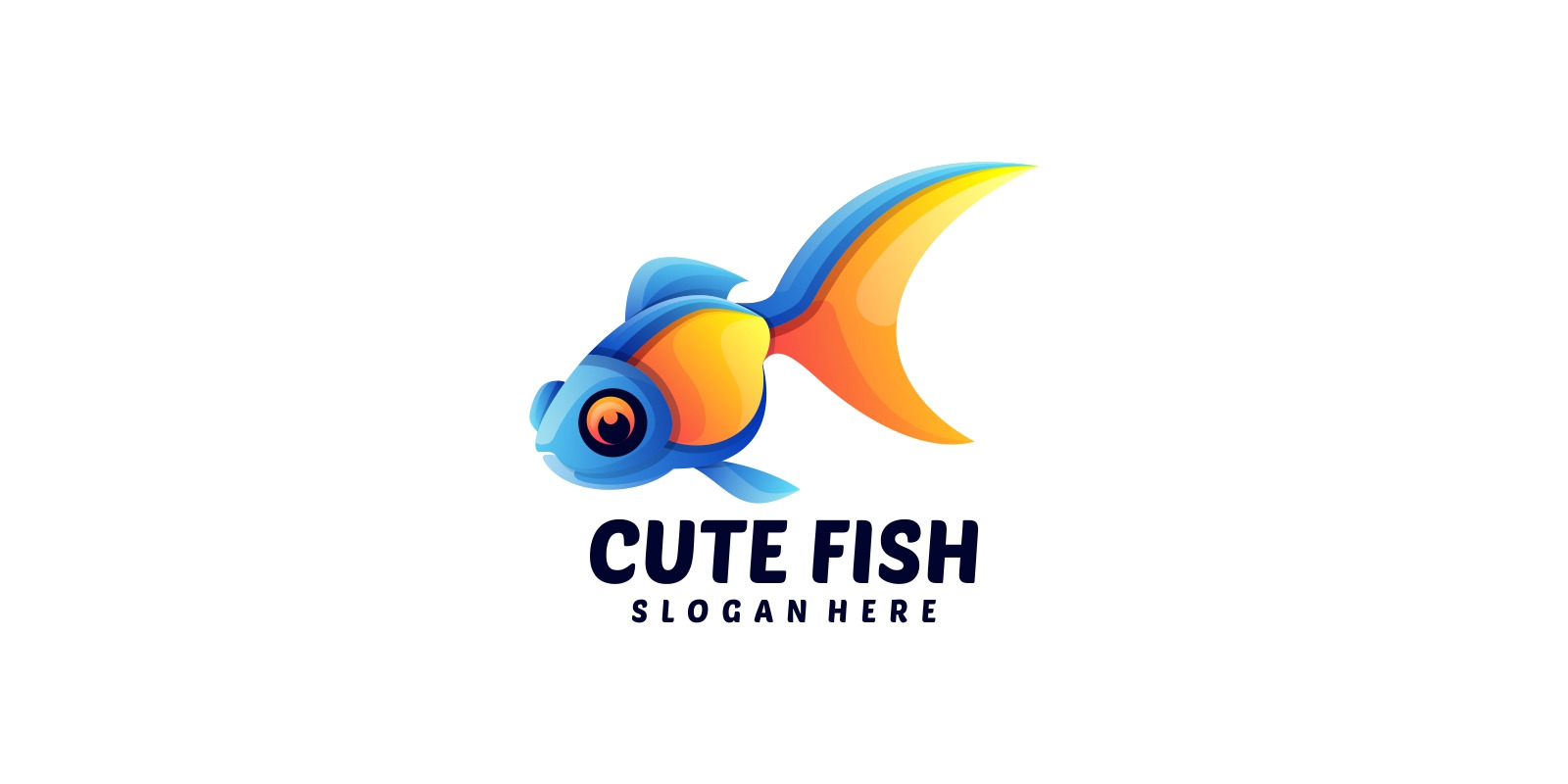 Cute Fish Gradient Colorful Logo #248995 - TemplateMonster