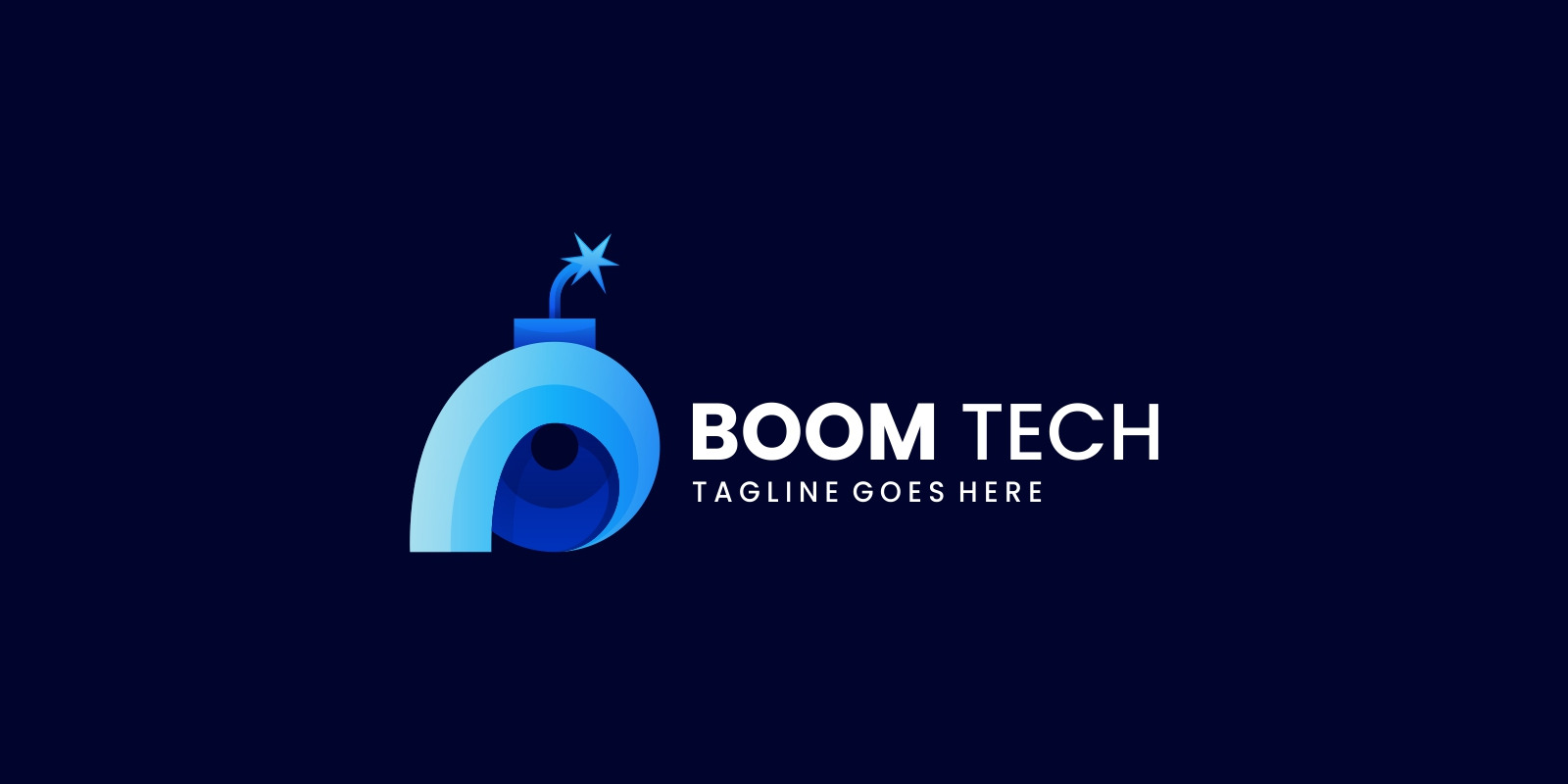 Boom Tech Gradient Logo Style #238717 - TemplateMonster