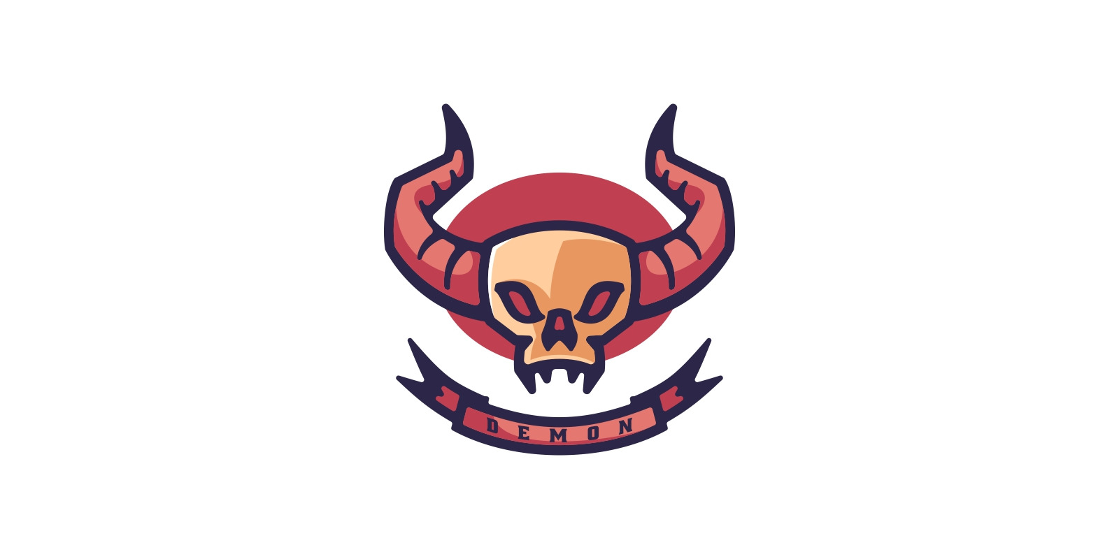 Demon Simple Mascot Logo Style #212684 - TemplateMonster