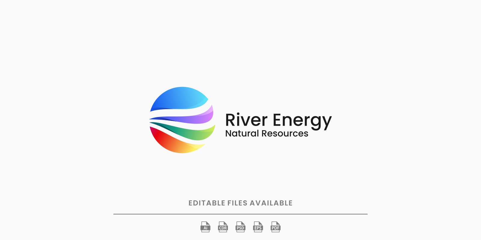 River Energy Gradient Colorful Logo #249767 - TemplateMonster