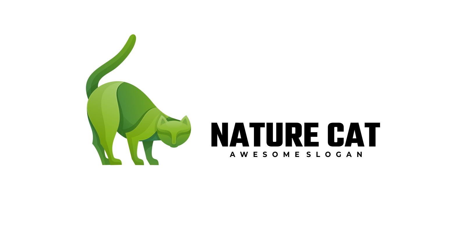 Nature Cat Gradient Logo Style #197542 - TemplateMonster
