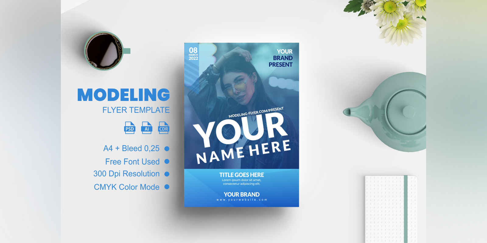Model Flyer Design Template #276320 - TemplateMonster