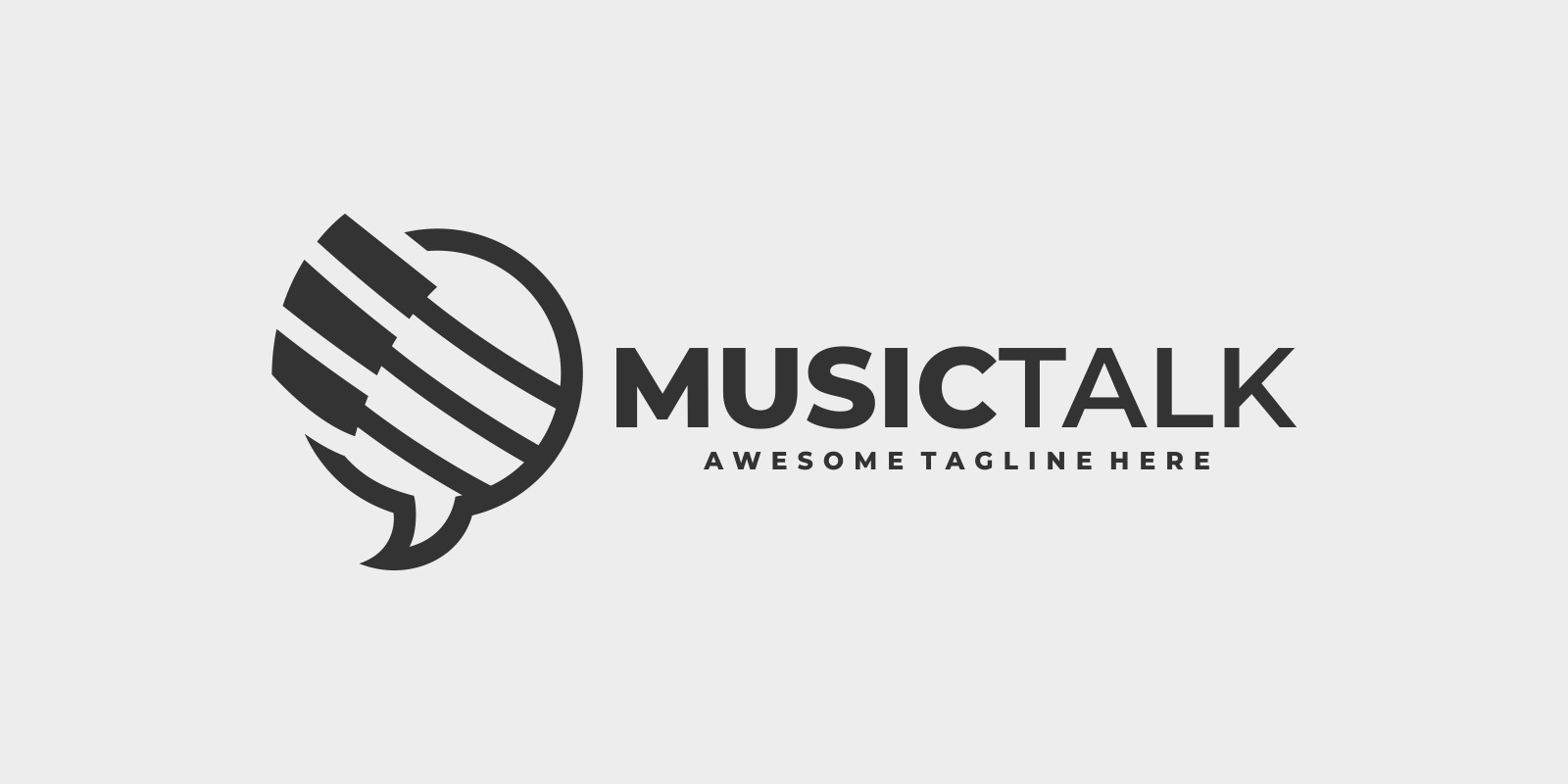 Music Talk Line Art Logo Style #230162 - TemplateMonster