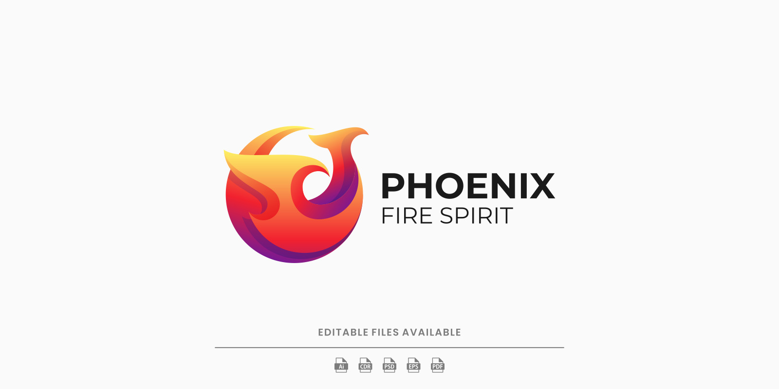 Phoenix Fire Gradient Colorful Logo #265119 - TemplateMonster