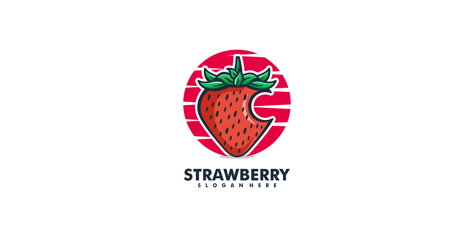 Strawberry Simple Logo Design #260497 - TemplateMonster
