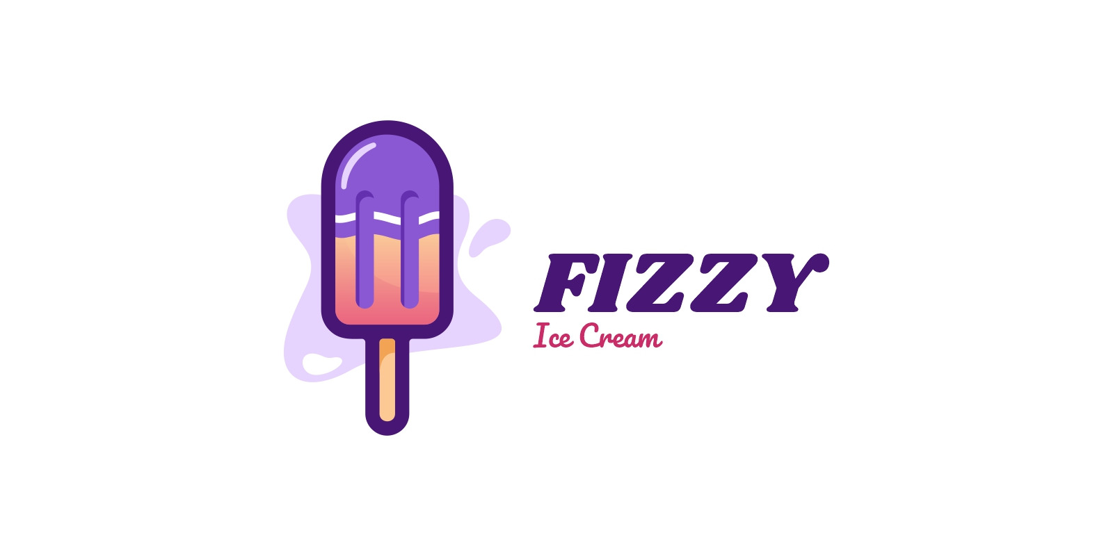 Ice Cream Fizzy Color Simple Logo Style - TemplateMonster
