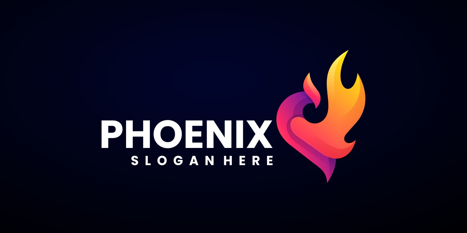 Phoenix Fire Gradient Logo Design #239035 - TemplateMonster