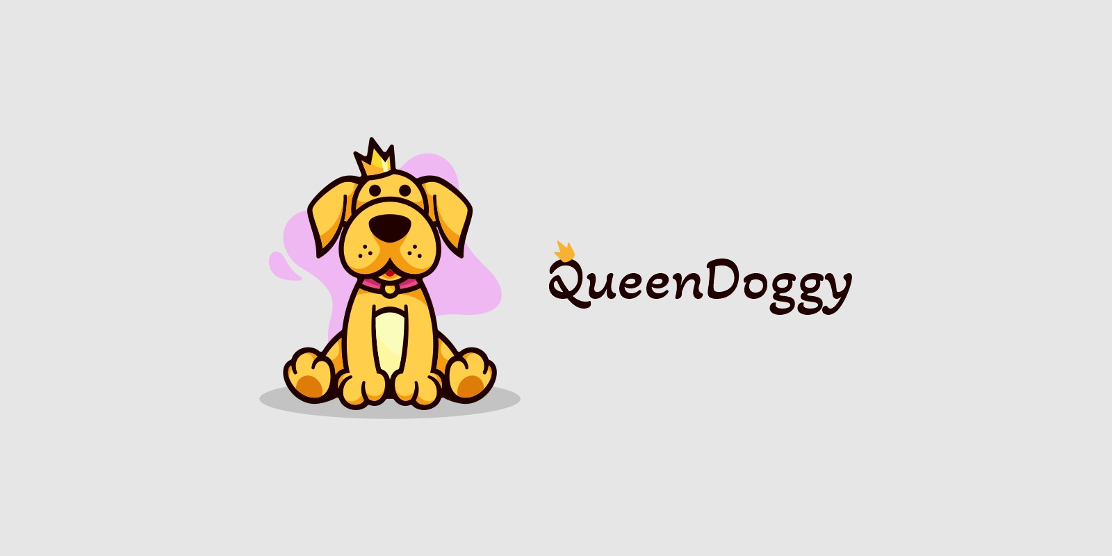 Queen Doggy Cartoon Logo Style #213215 - TemplateMonster